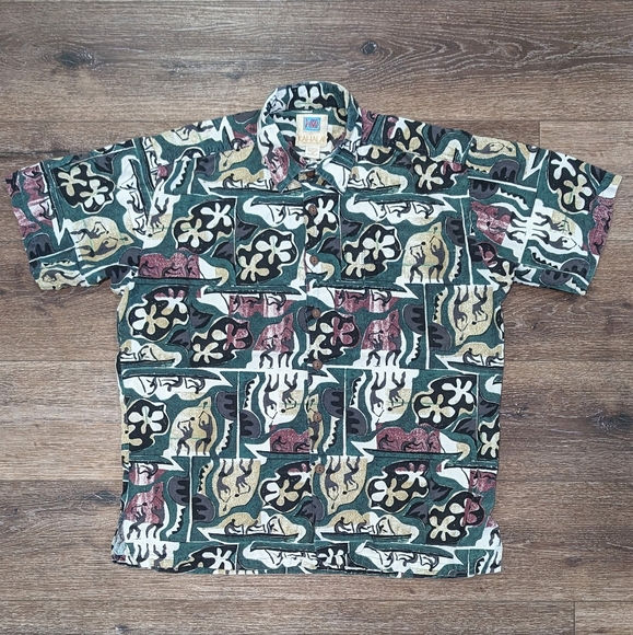 Kahala | Shirts | Vintage Kahala Tribal Floral Hawaiian Shirt Size M ...